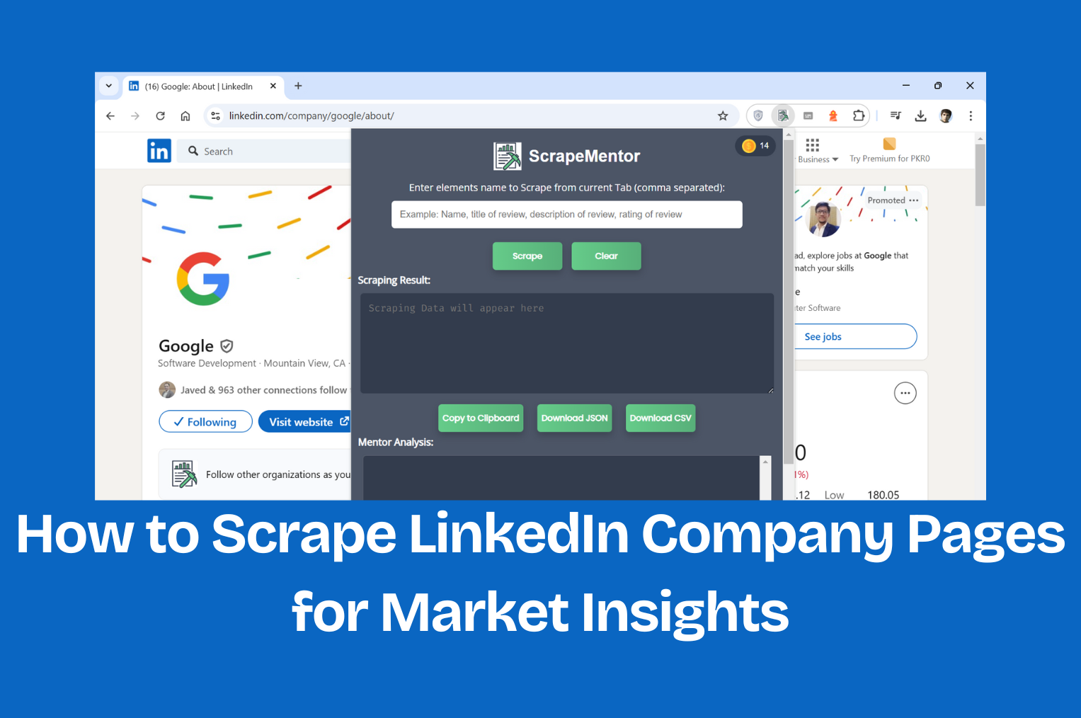 How to Scrape LinkedIn Company Pages for Market Insights